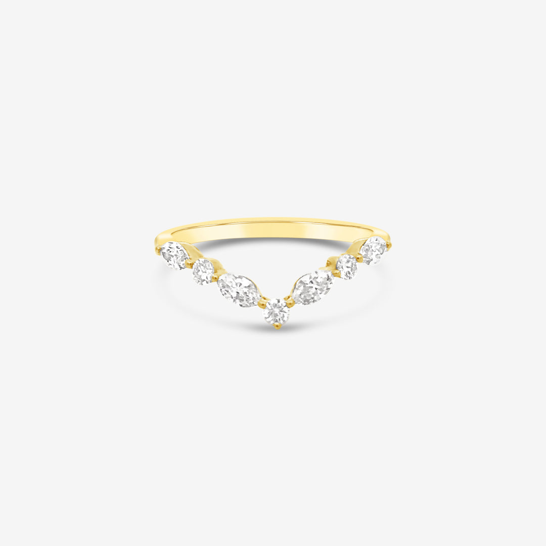 chevron pattern gold ring