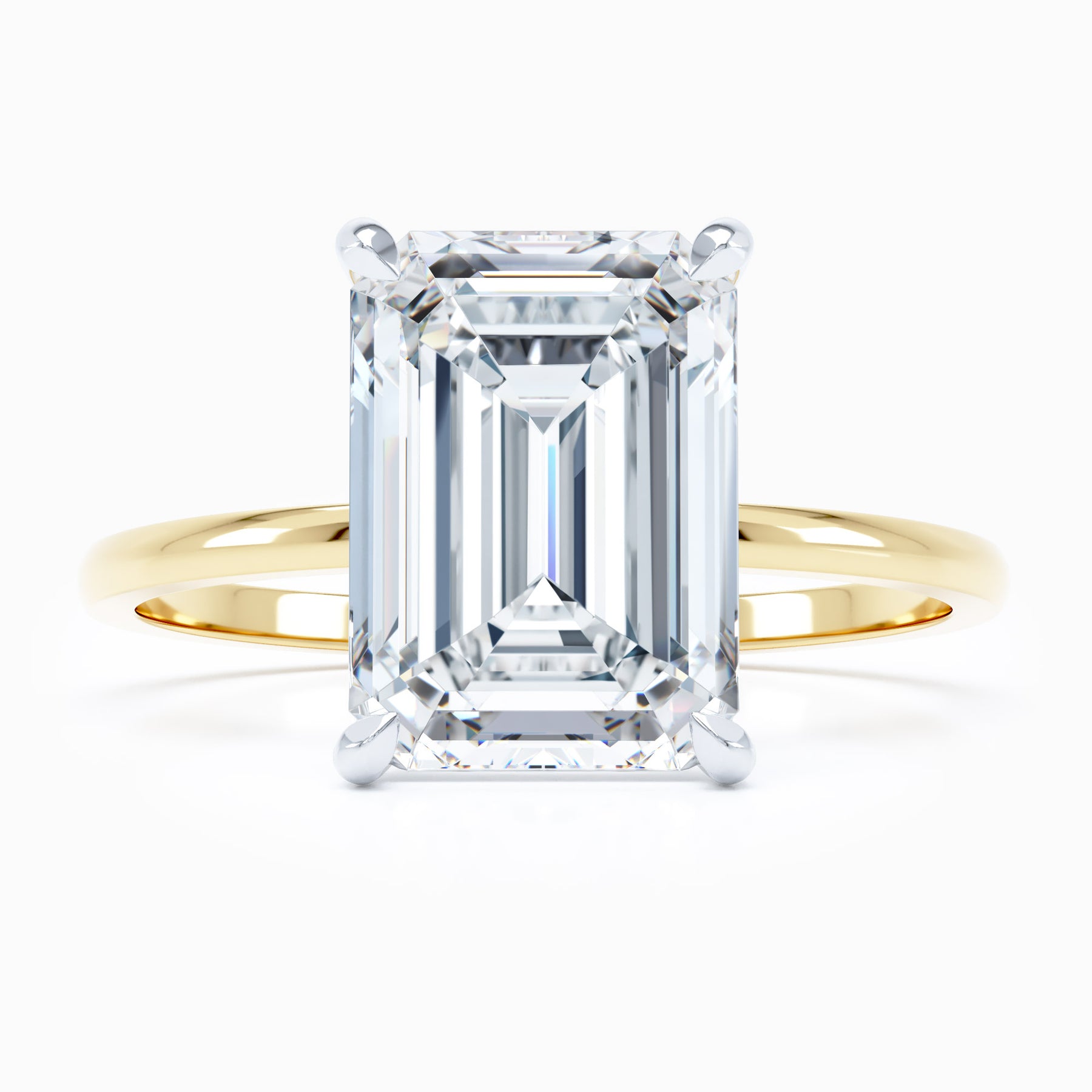 Petite Solitaire - Emerald Cut Engagement Ring – Mavilo